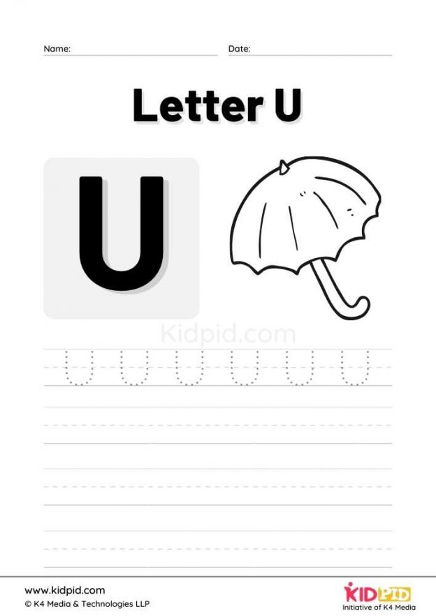 Letter Tracing Printable Worksheets for Preschool - Kidpid