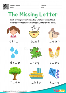 Colorful English Spelling Missing Letter Activity Printable Worksheet ...