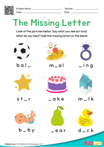 Colorful English Spelling Missing Letter Activity Printable Worksheet ...