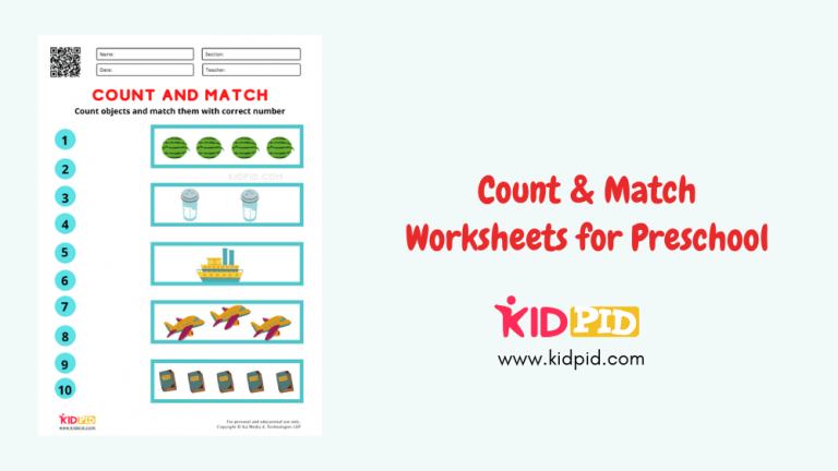 Count & Match Worksheets for Preschoolers - Kidpid