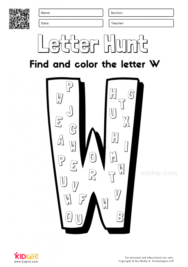 Letter Hunt Worksheet Printables for Preschool - Kidpid