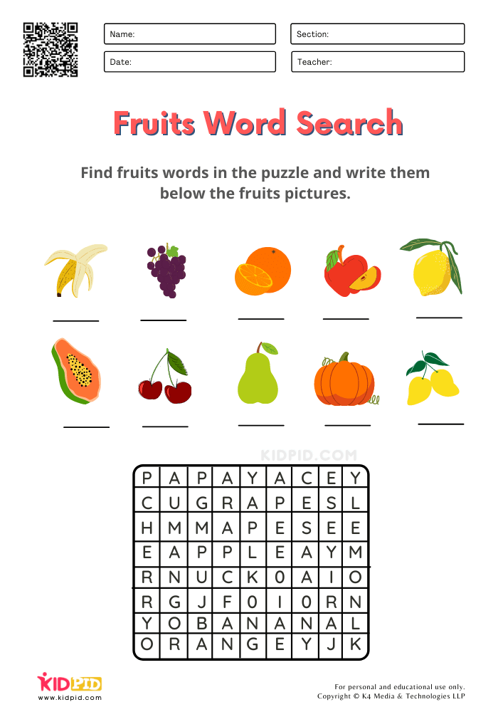 Fruits And Vegetables FREE Printable Worksheets For Kindergarten Kidpid Fruits And Vegetables FREE Printable Worksheets For Kindergarten Kidpid