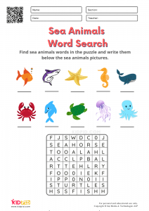Sea Animals Worksheets for Kindergarten - Kidpid