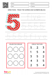 Tracing and Writing Number & Words 1-9 Worksheets - Kidpid