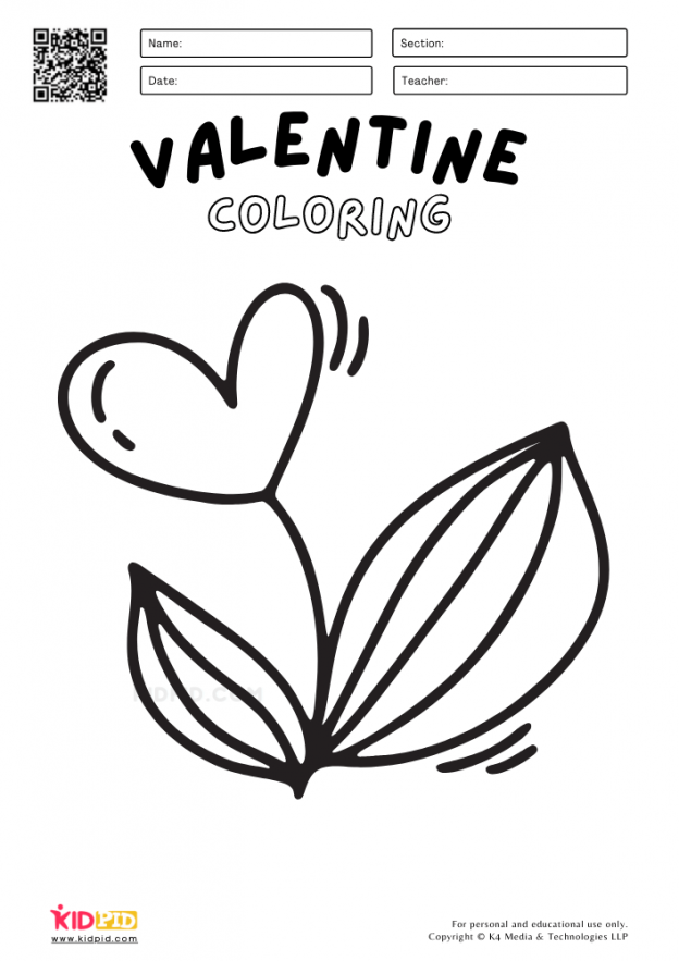Valentine Coloring Activity for Grade 1 - Kidpid