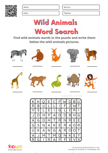 Wild Animals Worksheets for Kindergarten - Kidpid