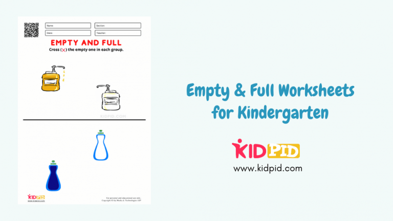 Empty & Full Worksheets for Kindergarten - Free Printables - Kidpid