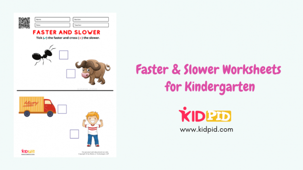 Faster & Slower Worksheets for Kindergarten - Free Printables - Kidpid