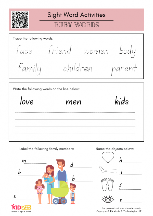 Sight Word Worksheets for Grade 1 - Kidpid