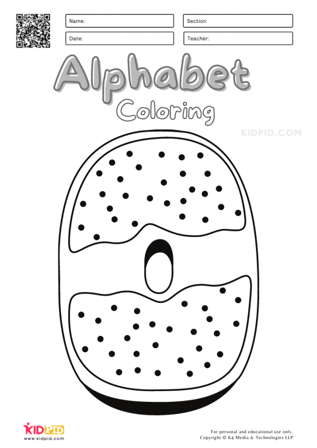 Cookie Alphabet Coloring Worksheets for Kids - Kidpid