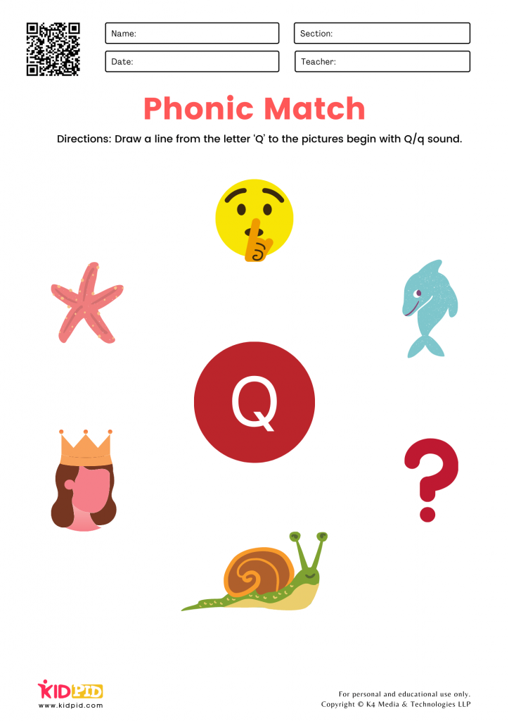 Phonic Match Worksheets for Kids - Kidpid