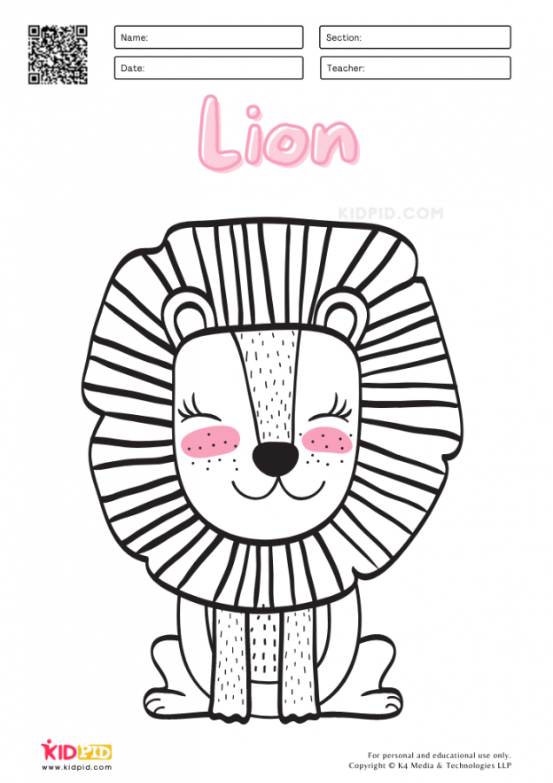 Wild Animals Coloring Printable for Kids - Kidpid