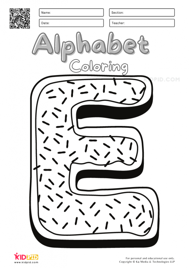 Cookie Alphabet Coloring Worksheets for Kids - Kidpid