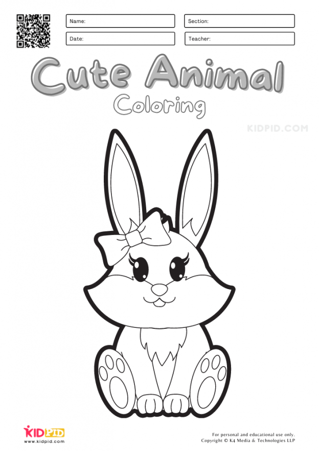Cute Animal Coloring Pages for Kids - Kidpid