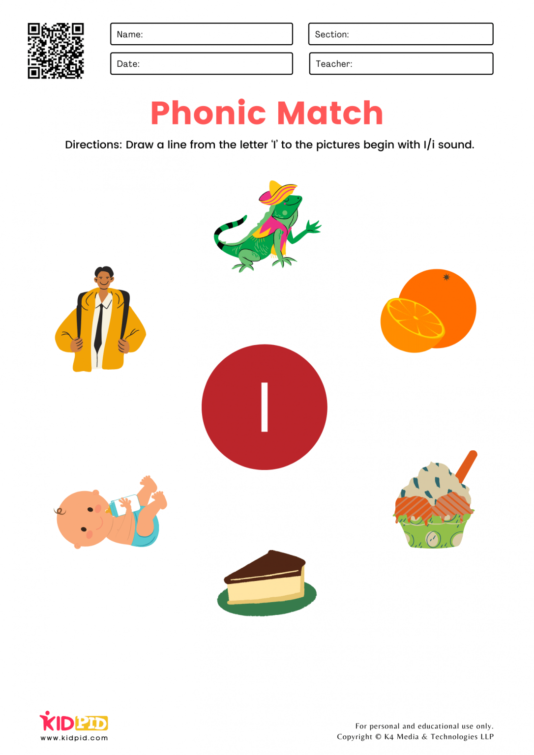 Phonic Match Worksheets for Kids - Kidpid