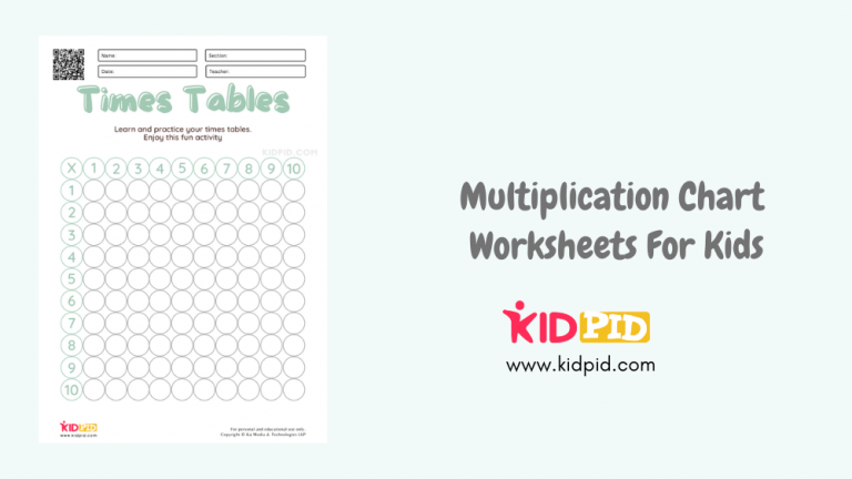 Multiplication Chart Worksheets for Kids - Kidpid