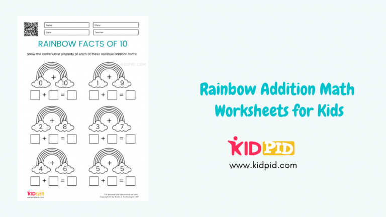 Rainbow Addition Math Worksheets for Kids - Kidpid