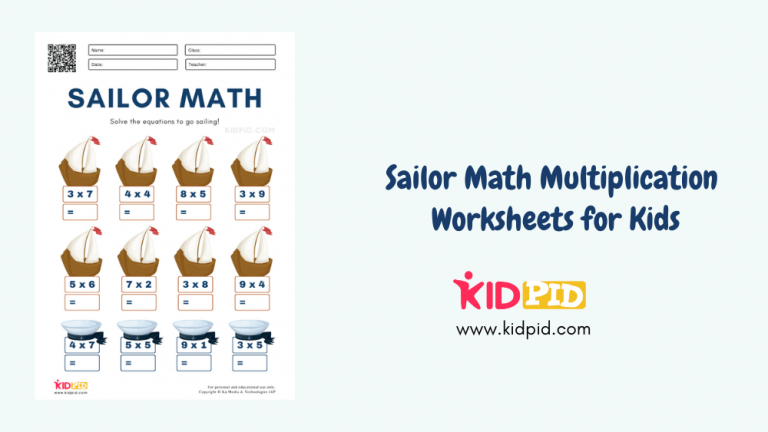 Sailor Math Multiplication Worksheets for Kids - Kidpid