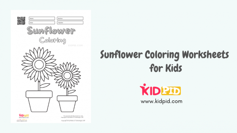 Sunflower Coloring Worksheets for Kids - Kidpid