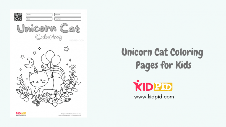 Unicorn Cat Coloring Pages for Kids - Kidpid