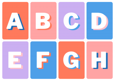 Alphabet Simple Colorful Flashcard Sheets - Kidpid