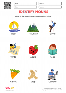 Nouns With Pictures Worksheets for Grade 1 - Kidpid