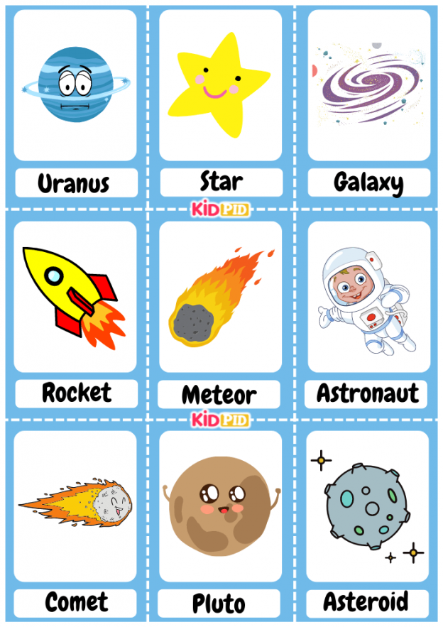 Solar System Flashcard Sheets - Kidpid