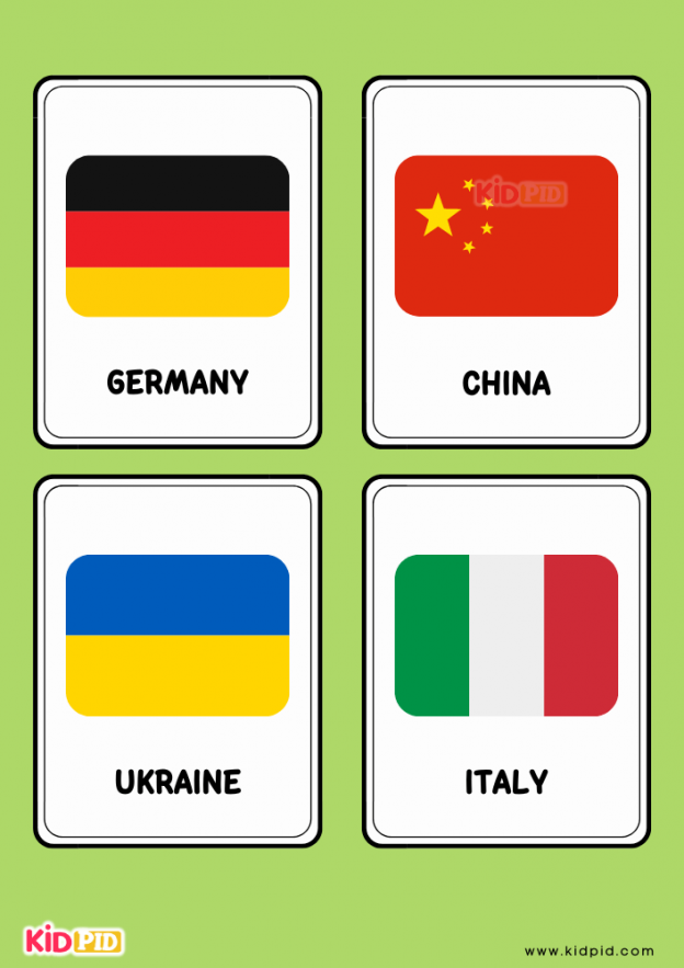 Flags of the World Flashcards - Kidpid