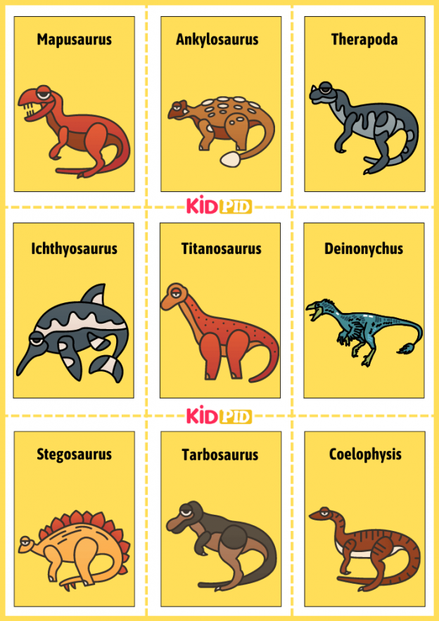 Fossil Grey Set of Dinosaur Flashcards - Kidpid