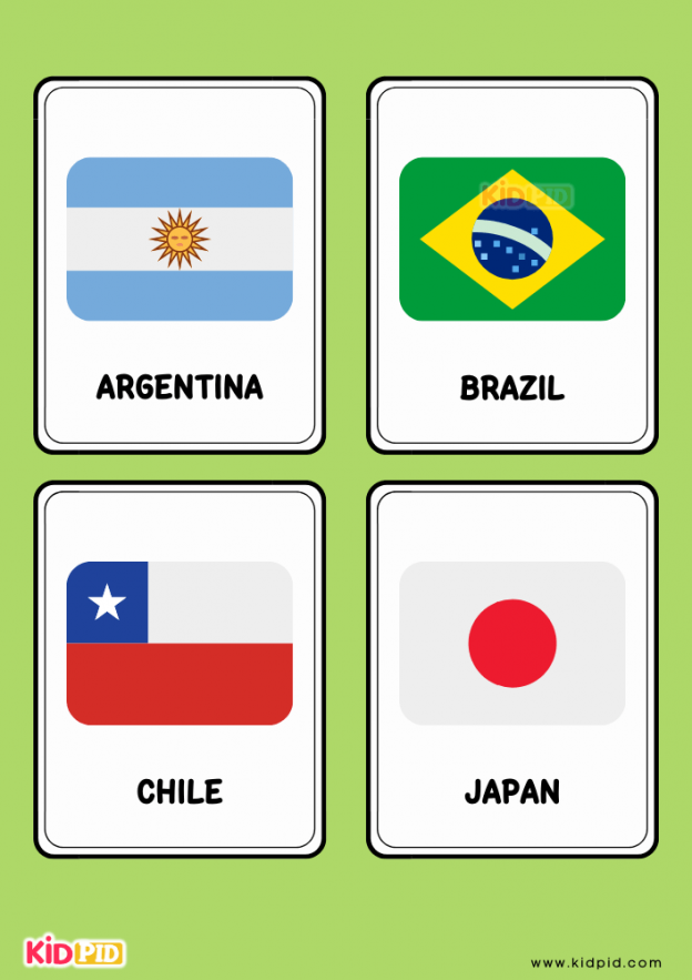 Flags of the World Flashcards - Kidpid