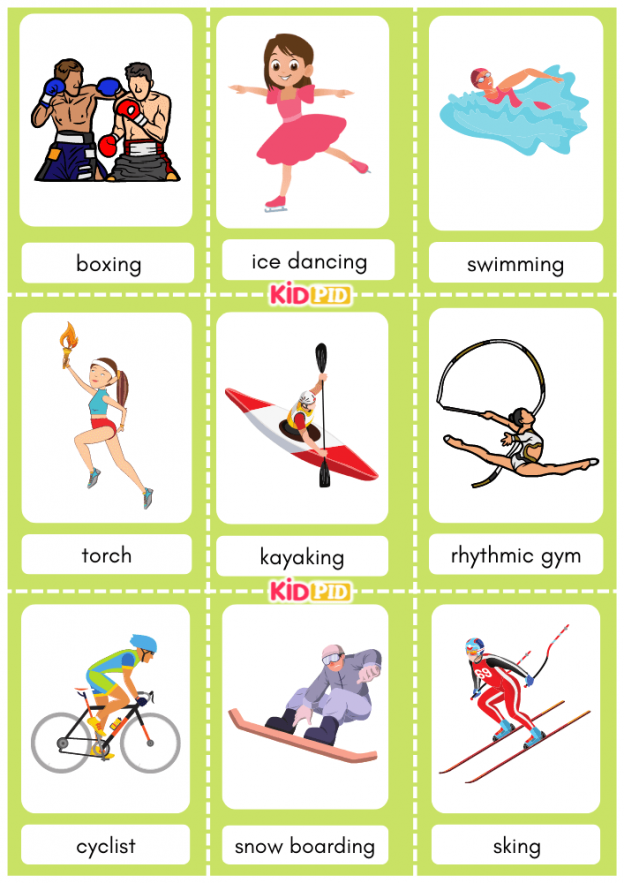 International Games Sports Flashcards - Kidpid