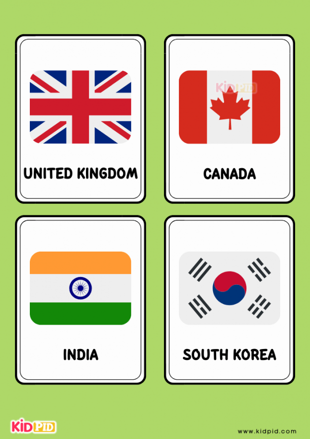 Flags of the World Flashcards - Kidpid