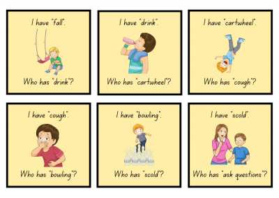 'I Have, Who Has' Verbs Card Game - Kidpid