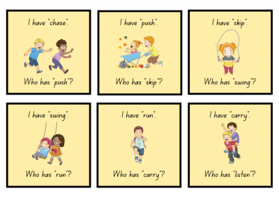 'I Have, Who Has' Verbs Card Game - Kidpid