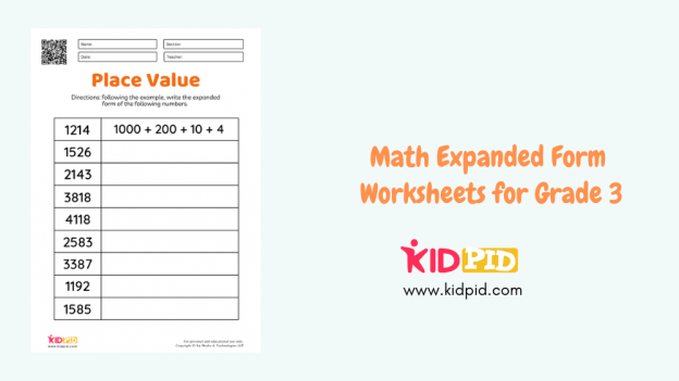 Math Expanded Form Worksheets for Grade 3 - Kidpid
