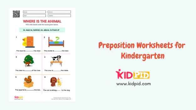 Preposition Worksheets for Kindergarten - Kidpid