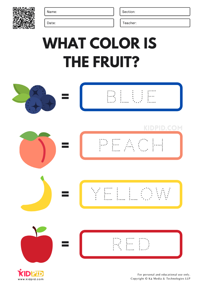 Identify Colors Tracing Activity Printable Worksheets Kidpid
