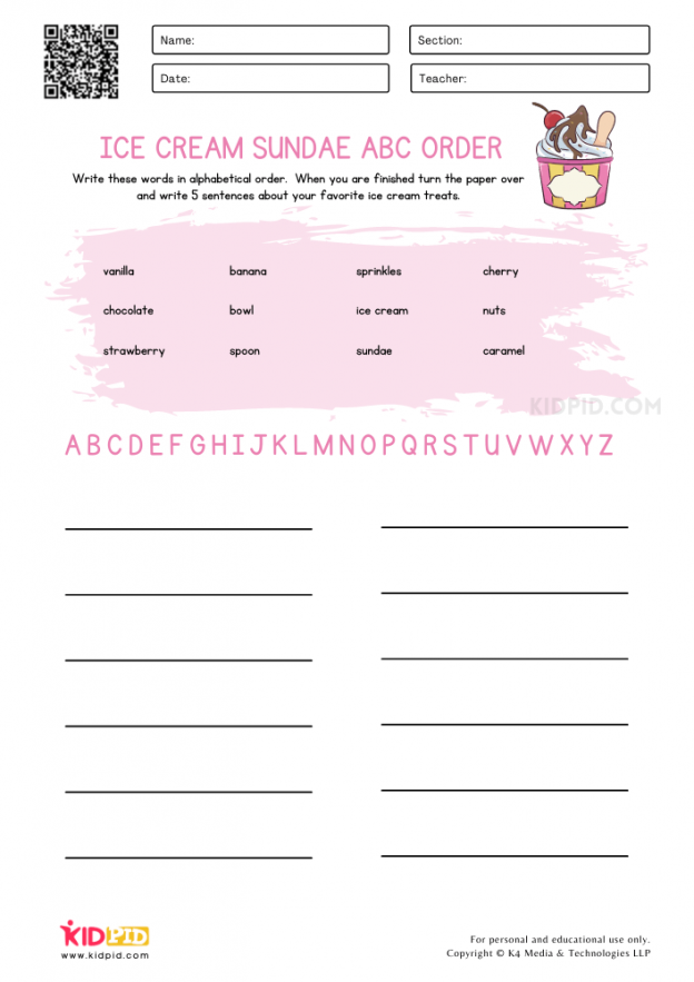 Put Words in Alphabetical Order Worksheets - Kidpid