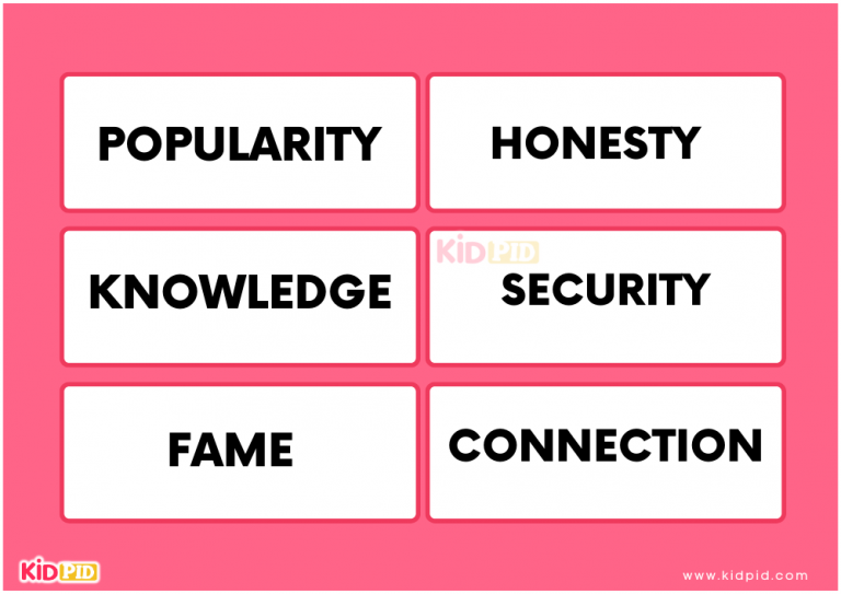 Values Flashcards - Kidpid