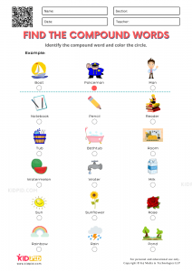Identify Compound Words Printable Worksheets for Grade 1 - Kidpid