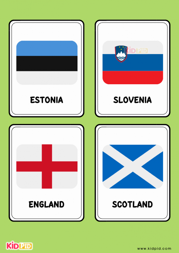 Flags of the World Flashcards - Kidpid