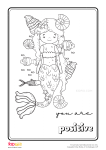 Mermaids Positive Affirmations Coloring Book Worksheet - Kidpid