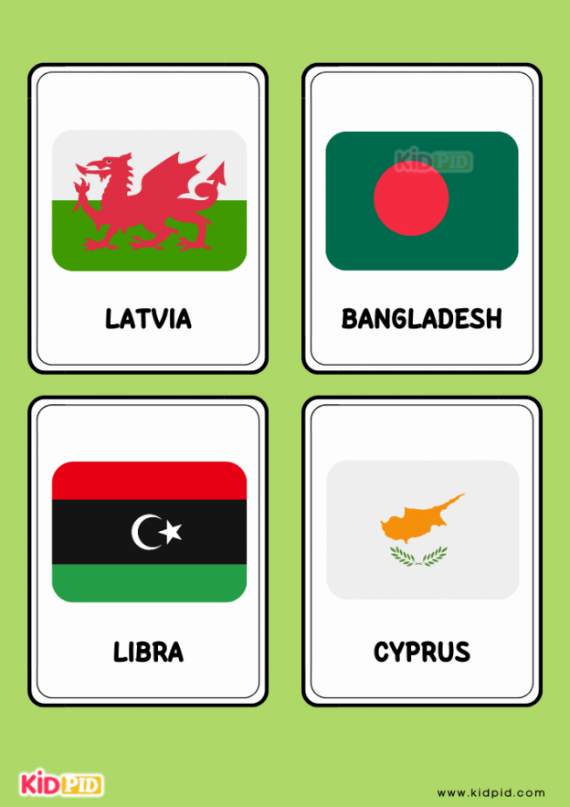 Flags of the World Flashcards - Kidpid