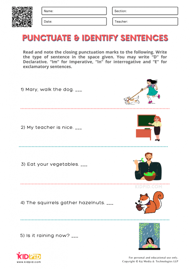 Punctuate Identify Sentences Free Printable Worksheets For Grade 2