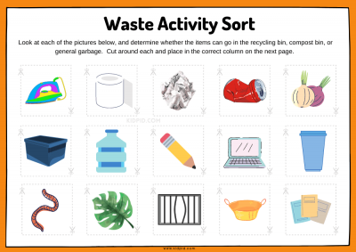 Recycling Sorting Activity Worksheets - Kidpid