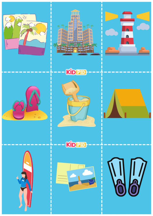 Vacation Holiday Flashcards - Kidpid