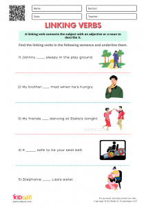 Action & Linking Verbs Printable Worksheets - Kidpid
