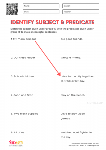 Identify Subject and Predicate Free Printable Worksheets for Grade 2 ...