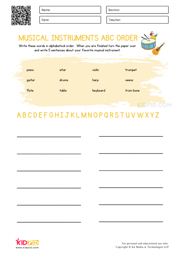 Put Words in Alphabetical Order Worksheets - Kidpid
