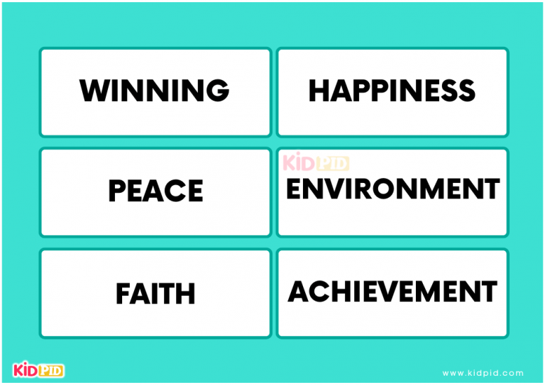 Values Flashcards - Kidpid